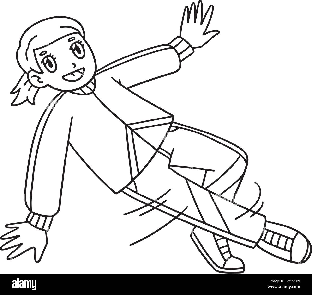 Breakdance B Girl with a Helicopter Move Isolated Stock Vector Image ...