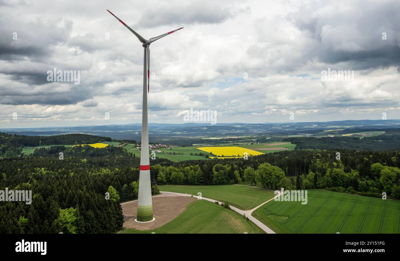 Wind turbine as part of a windpark in the Upper Palatinate, Bavaria ...