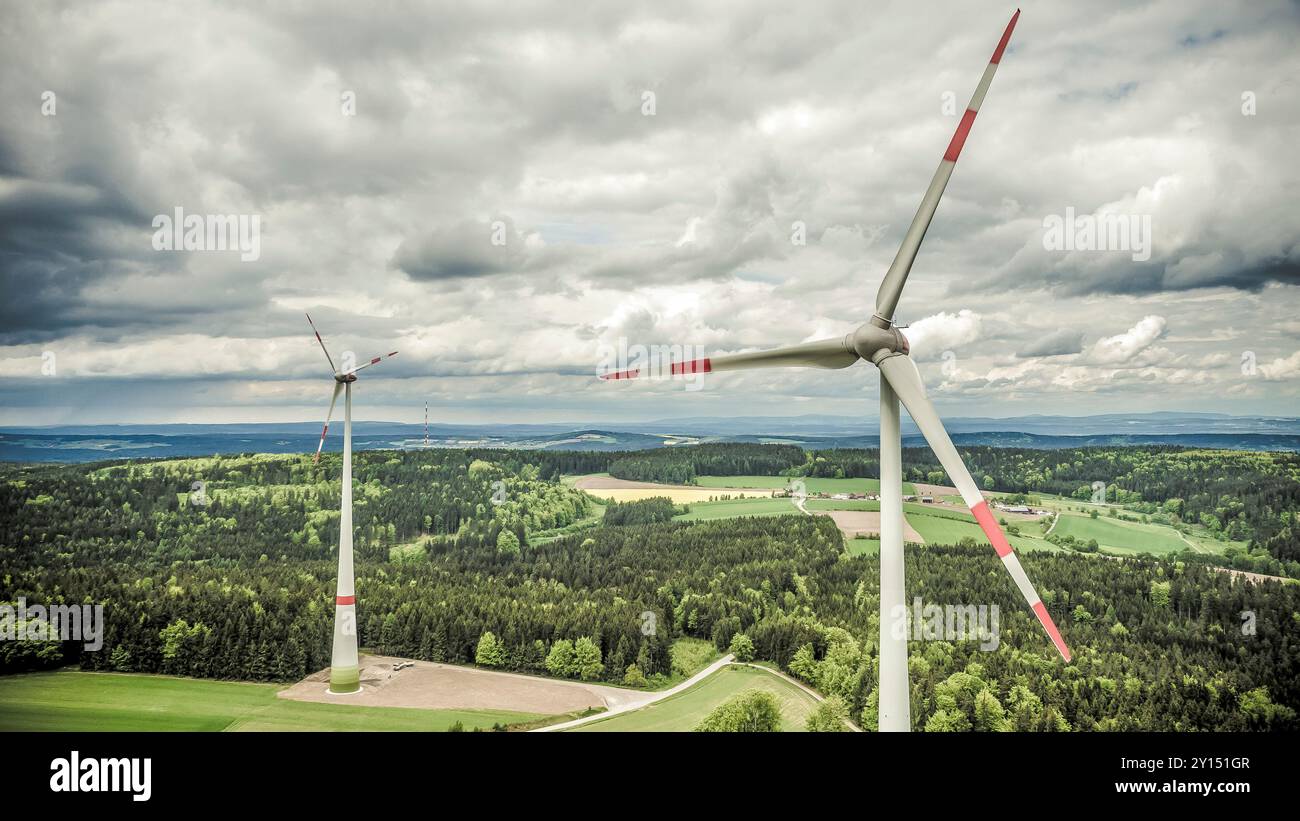 Wind turbine as part of a windpark in the Upper Palatinate, Bavaria ...