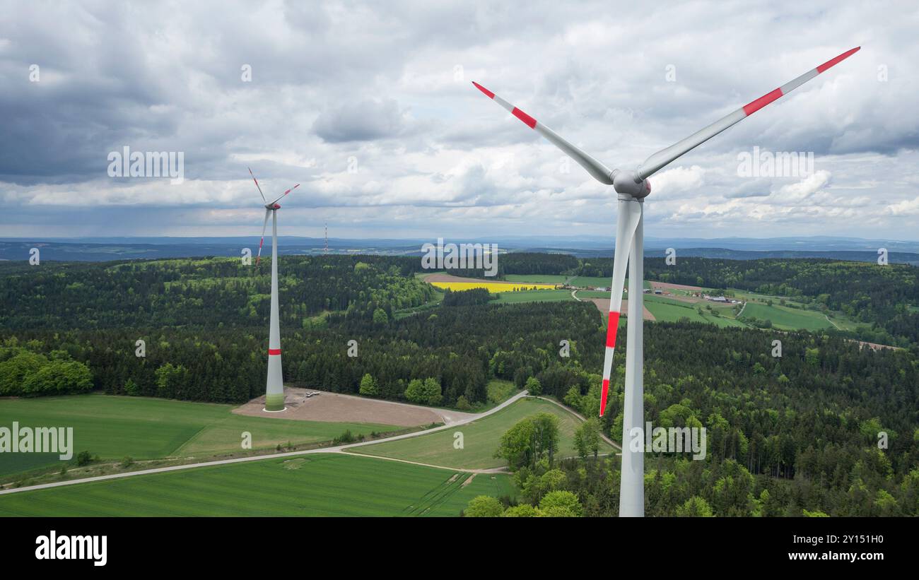 Wind turbine as part of a windpark in the Upper Palatinate, Bavaria ...