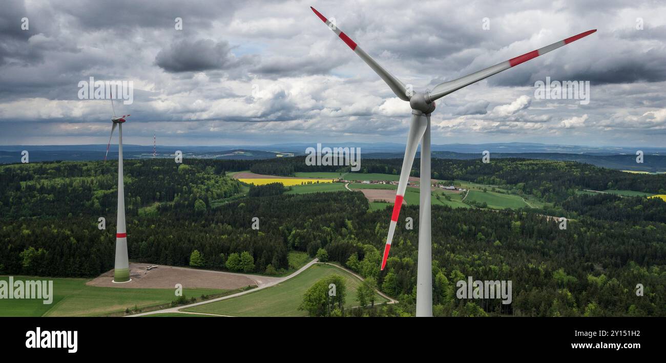 Wind turbine as part of a windpark in the Upper Palatinate, Bavaria ...