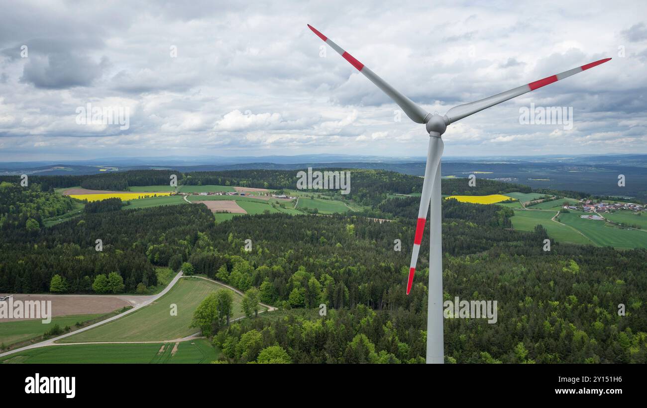 Wind turbine as part of a windpark in the Upper Palatinate, Bavaria ...