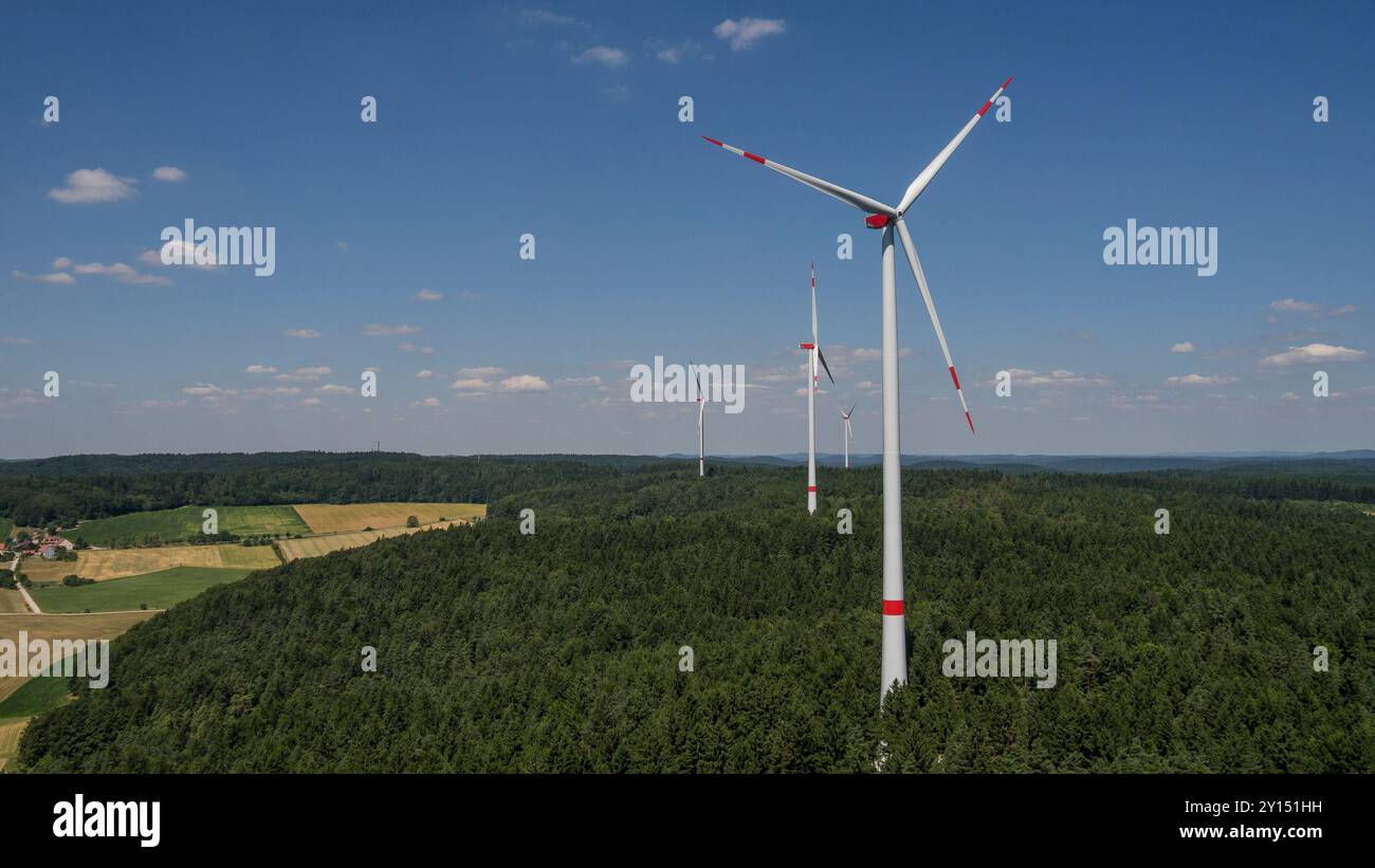 Wind turbine as part of a windpark in the Upper Palatinate, Bavaria ...
