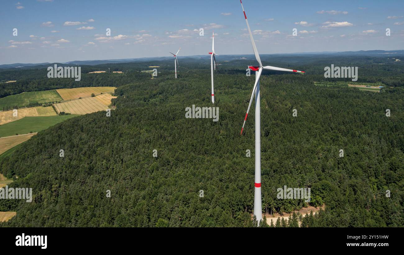 Wind turbine as part of a windpark in the Upper Palatinate, Bavaria ...