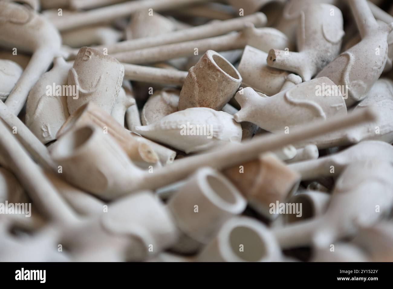 Clay pipes at Broseley Pipeworks museum Broseley Ironbridge Gorge ...