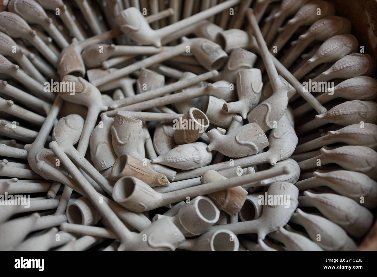 Clay pipes at Broseley Pipeworks museum Broseley Ironbridge Gorge ...