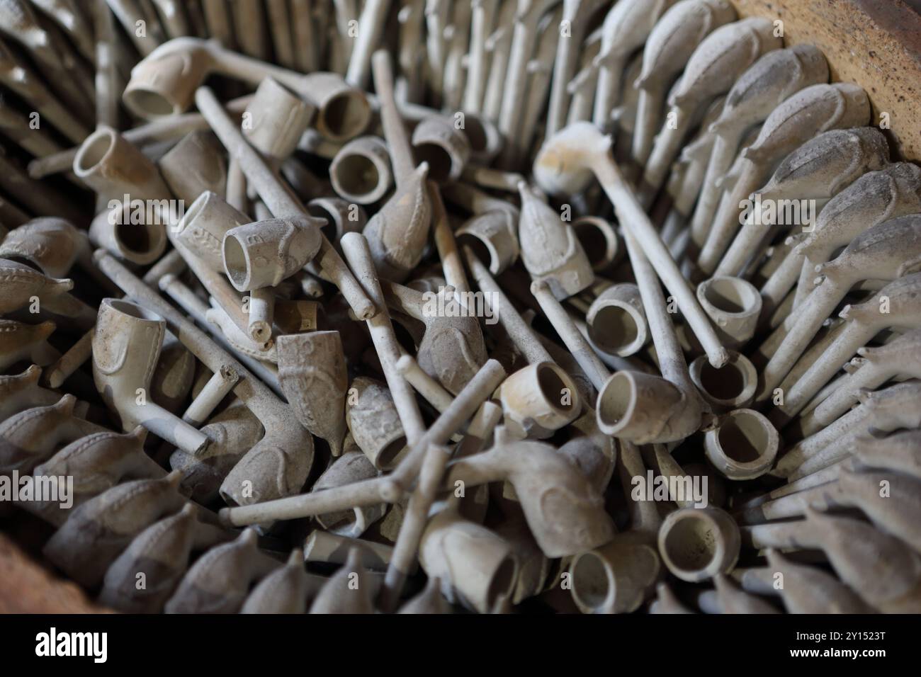 Clay pipes at Broseley Pipeworks museum Broseley Ironbridge Gorge ...