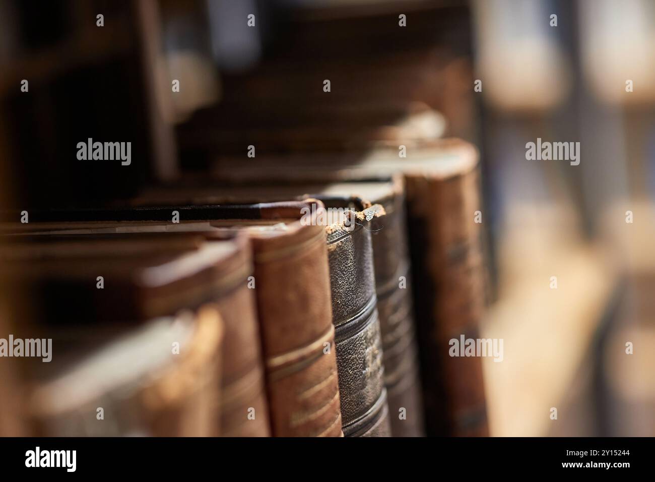Old books in a library Stock Photo - Alamy