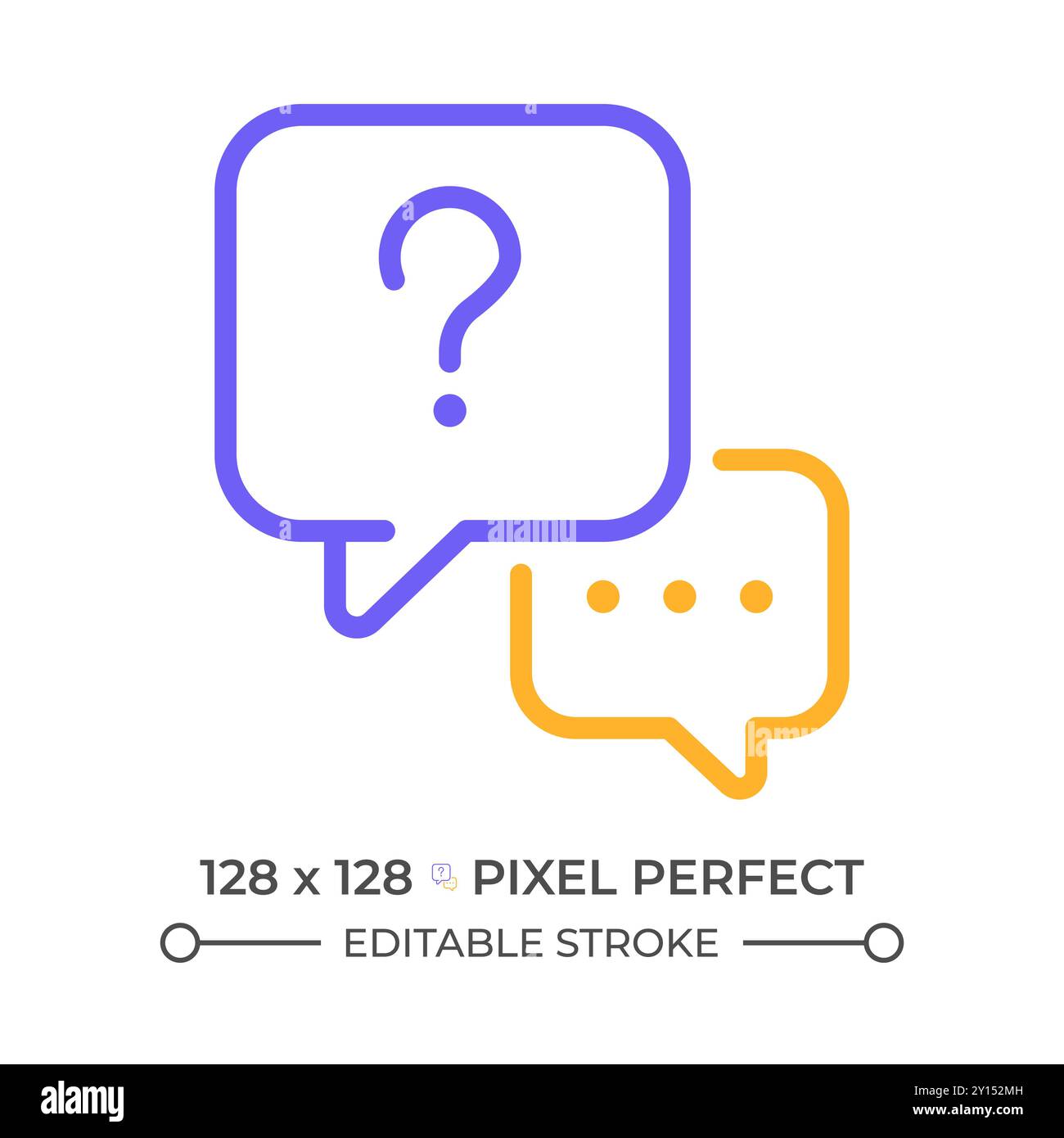 Interview question two color line icon Stock Vector Image & Art - Alamy