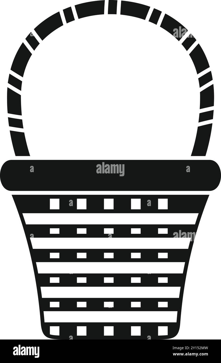Simple black and white vector of an empty basket, often used for ...