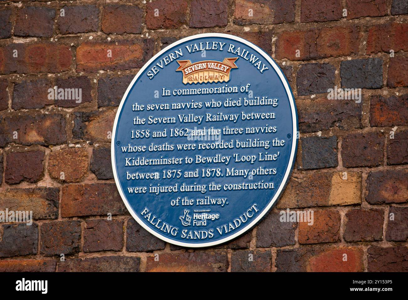 Severn Valley Railway plaque on Falling Sands Viaduct Stock Photo - Alamy