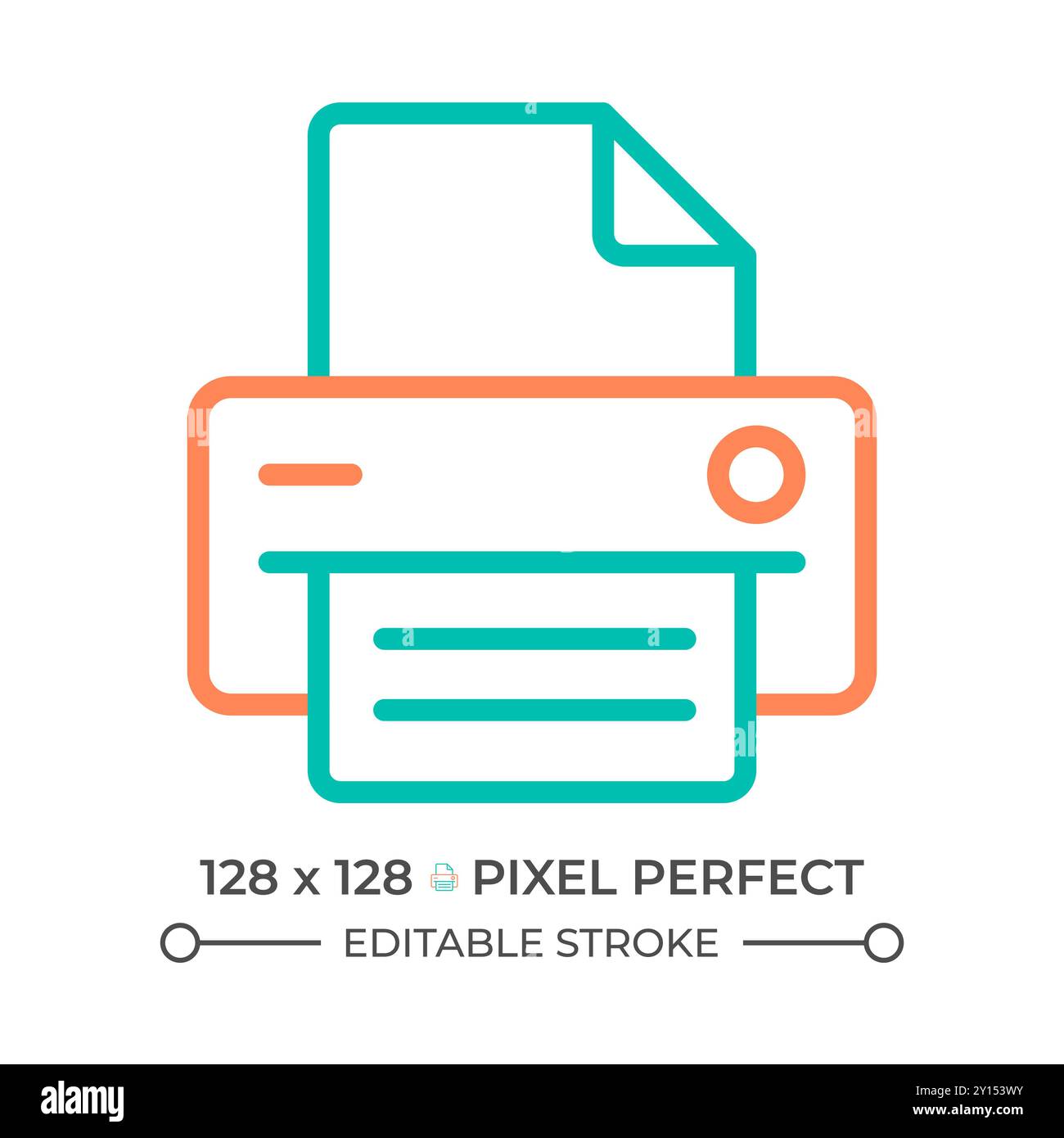 Printer two color line icon Stock Vector Image & Art - Alamy