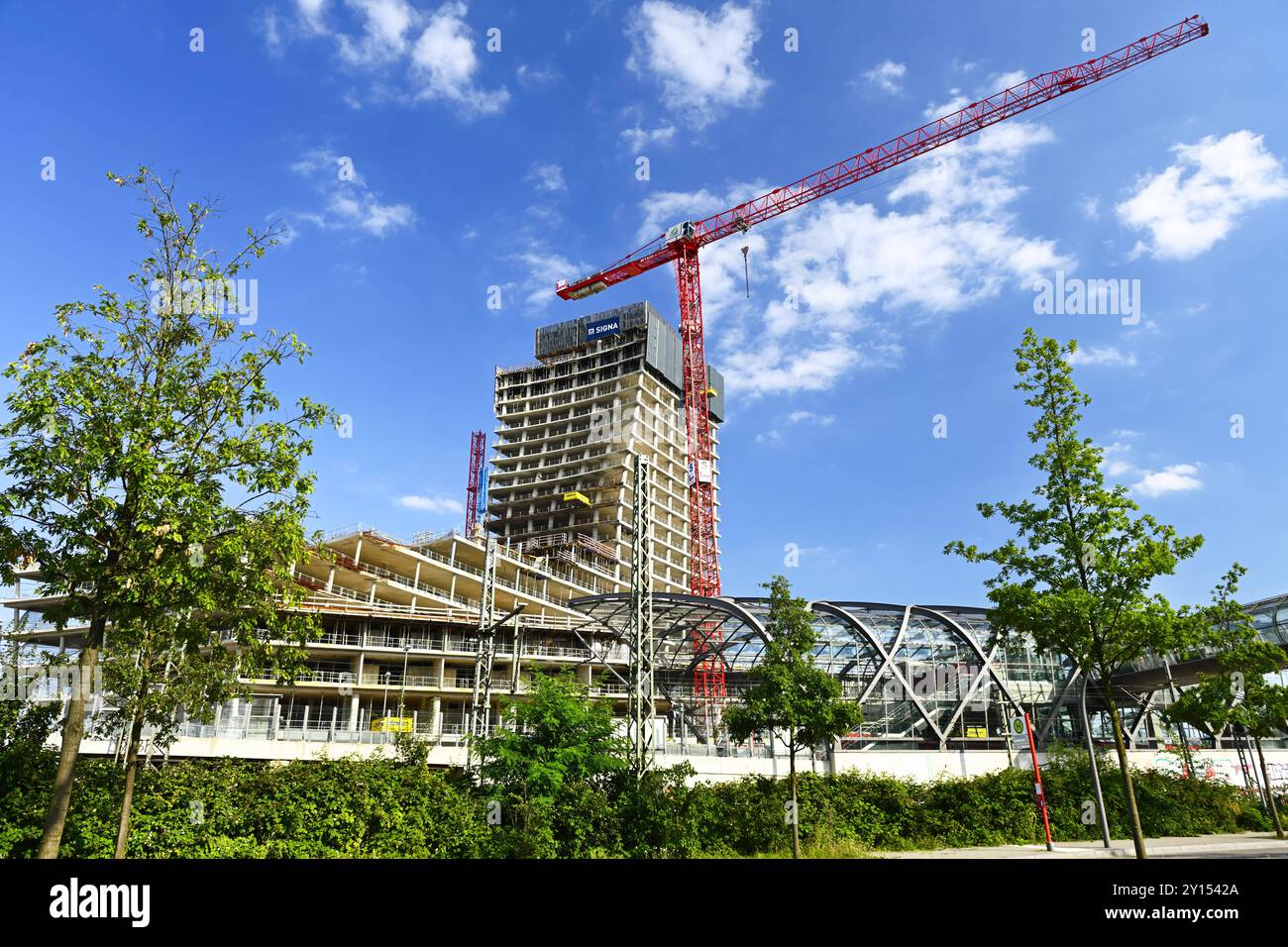 Bauprojekt Elbtower, Baustelle in der Hafencity in Hamburg, Deutschland ...
