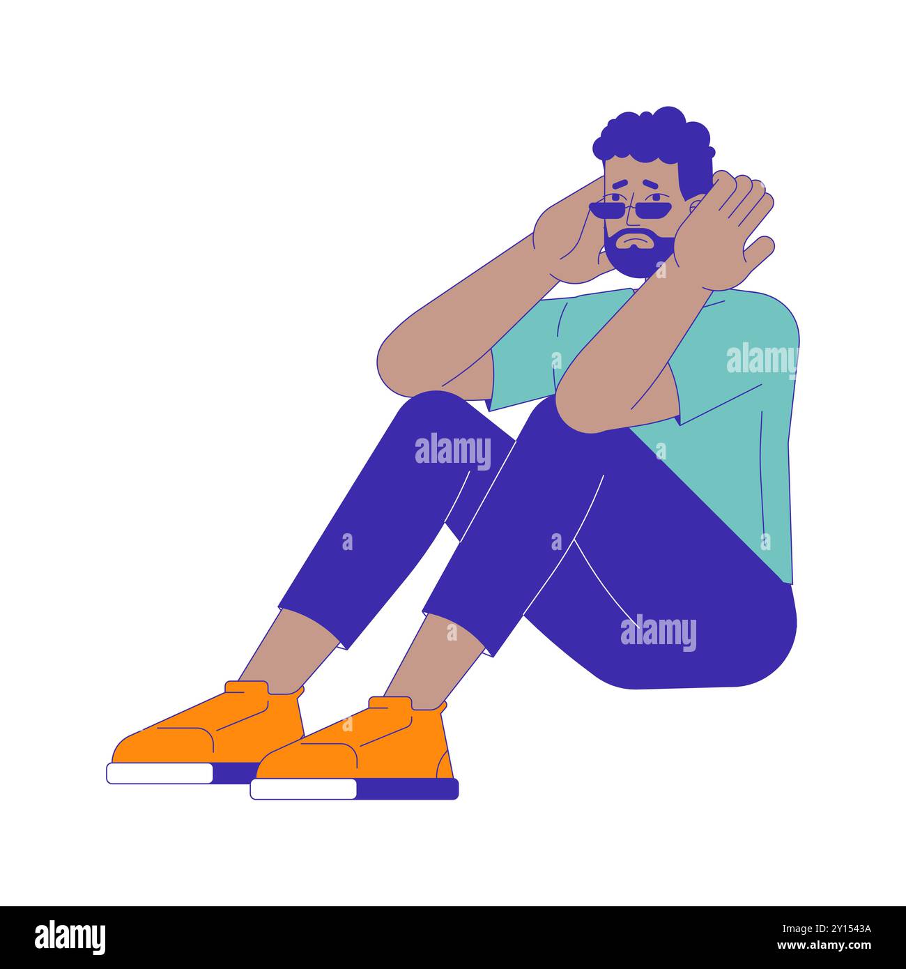 Stressed anxious black man holding head 2D cartoon character Stock Vector Image & Art - Alamy