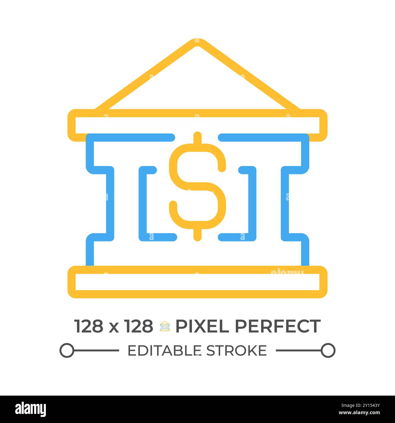 Building bank color line Cut Out Stock Images & Pictures - Alamy