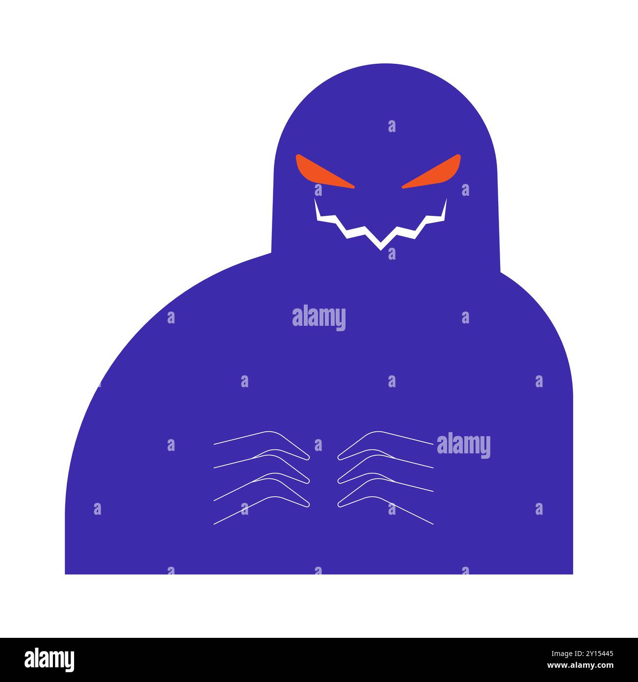 Silhouette monster evil smiling 2D cartoon character Stock Vector Image ...