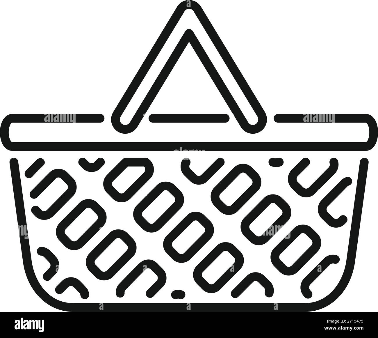 Simple line drawing of a picnic basket, evoking outdoor dining and ...