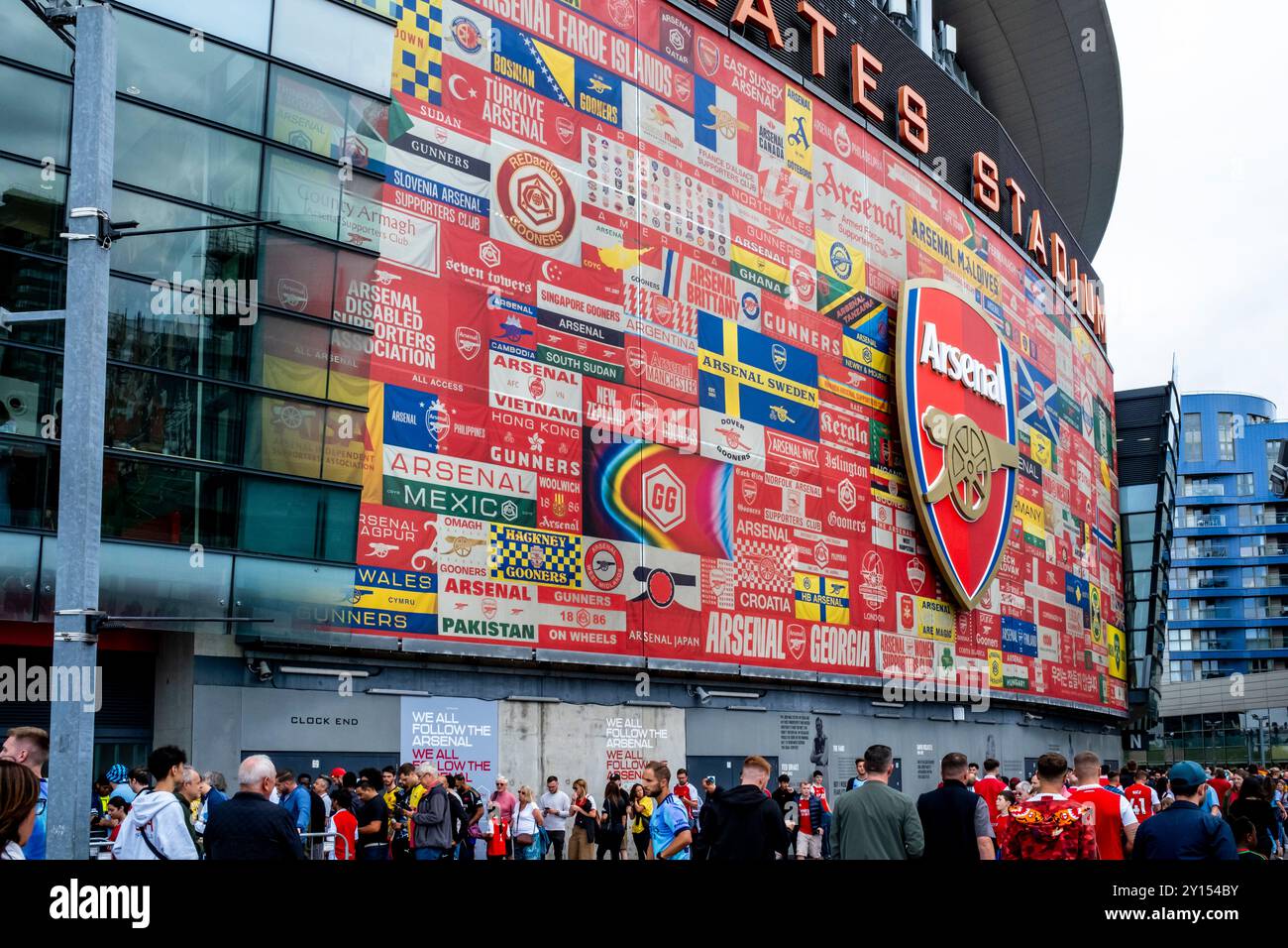 Arsenal Football Fans Attend A Game At The Emirates Stadium, London, UK ...