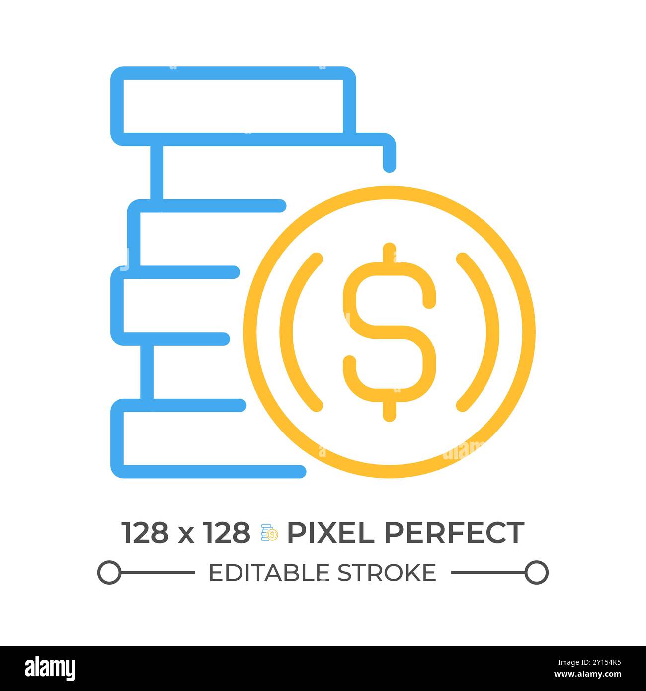 Coins two color line icon Stock Vector Image & Art - Alamy