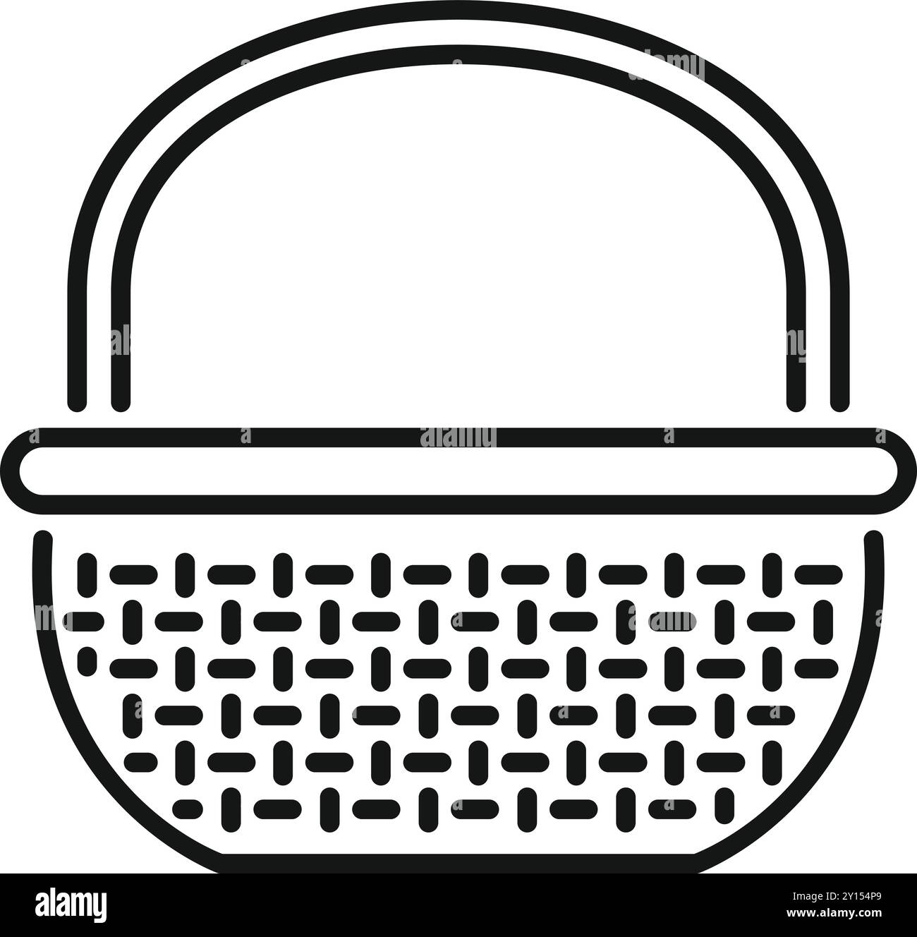 This simple black and white line art icon of a picnic basket is perfect ...