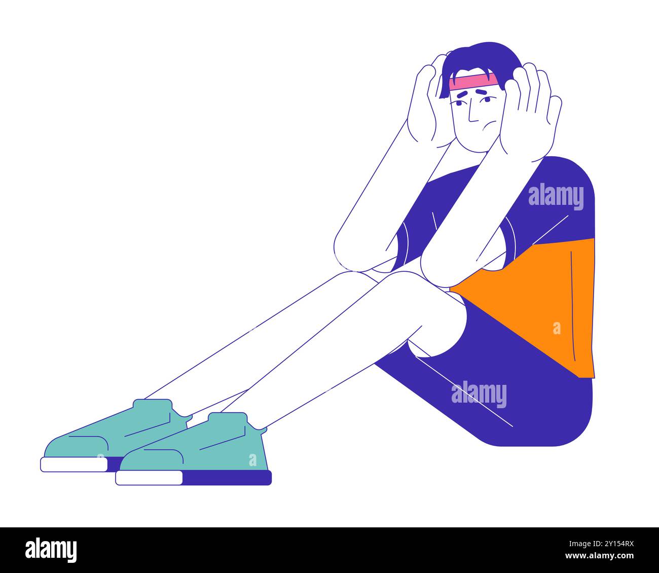 Tensed young man Stock Vector Images - Alamy