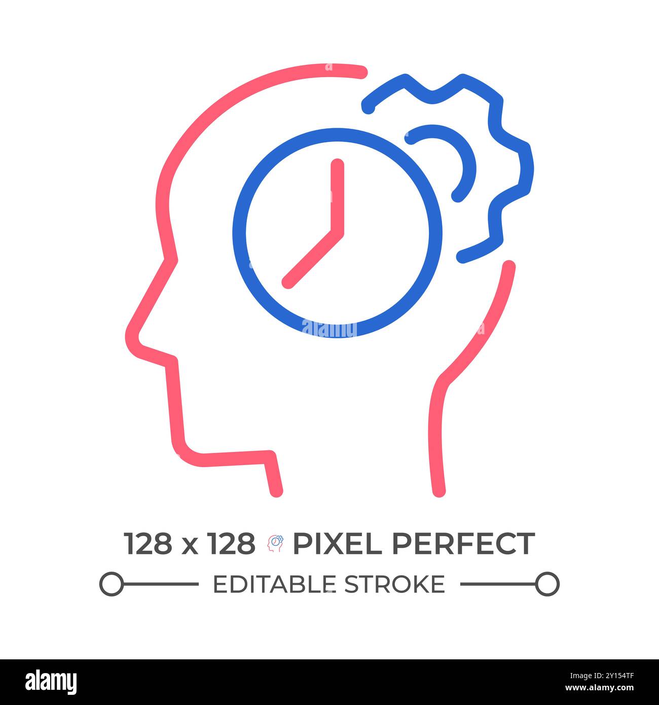 Time for thinking process two color line icon Stock Vector Image & Art ...