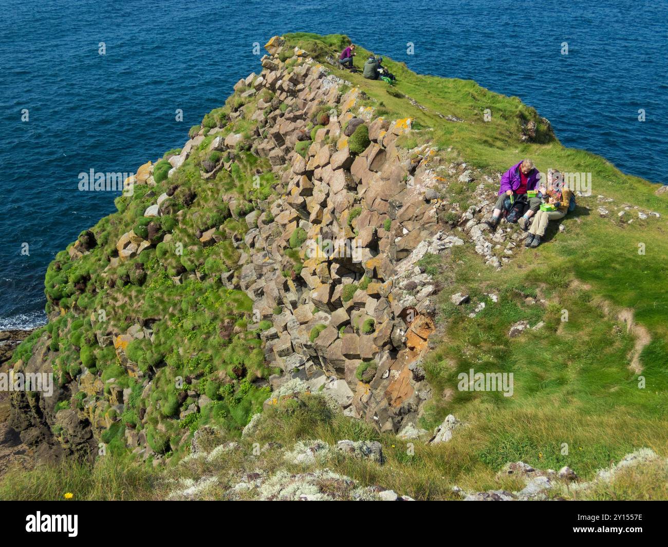 Staffa, Scottish island Inner Hebrides, near Mull/Iona, basalt columns ...