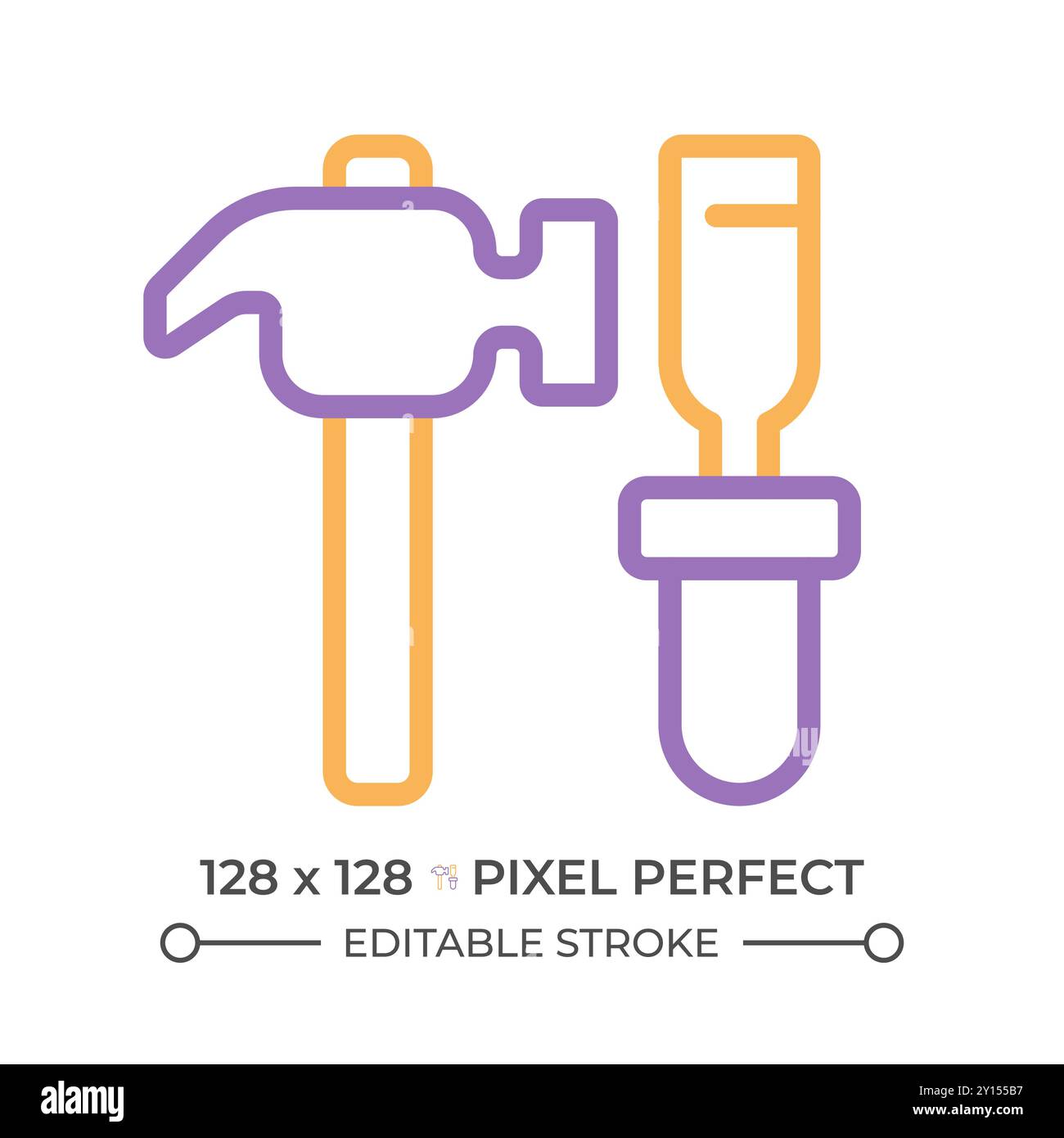 Chisel line icon tool Stock Vector Images - Alamy