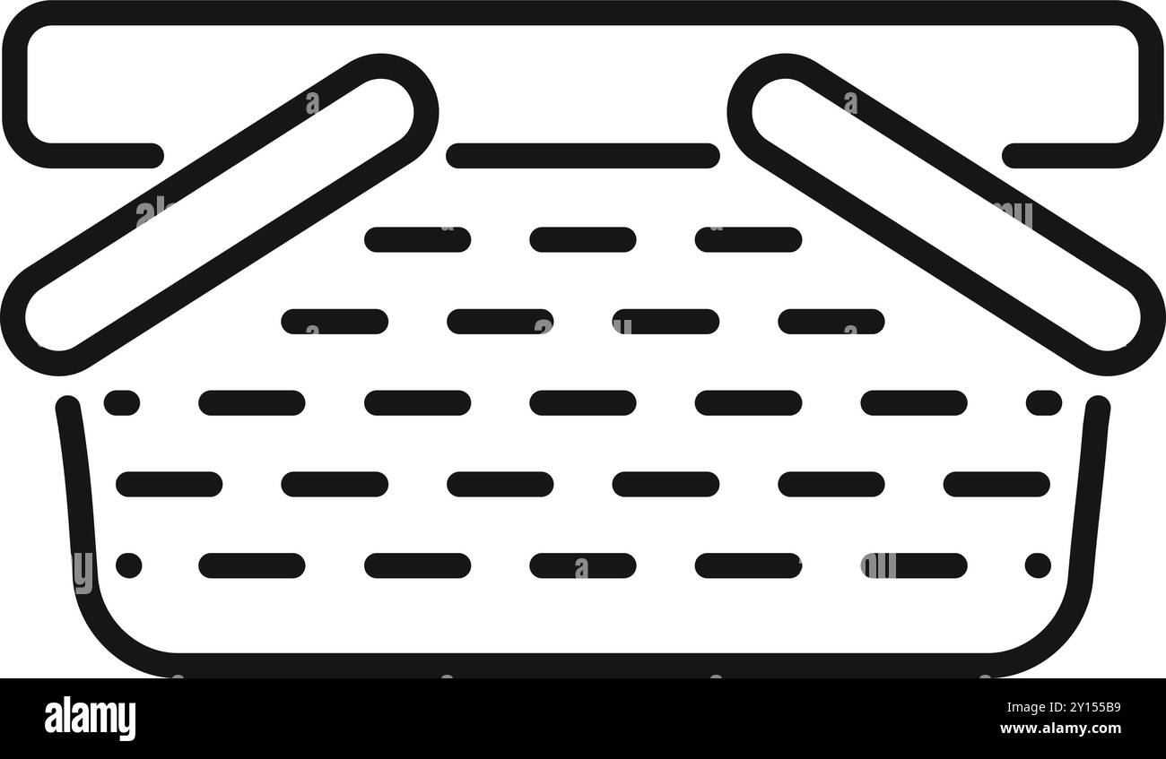 This simple picnic basket icon represents the joy of outdoor dining and ...