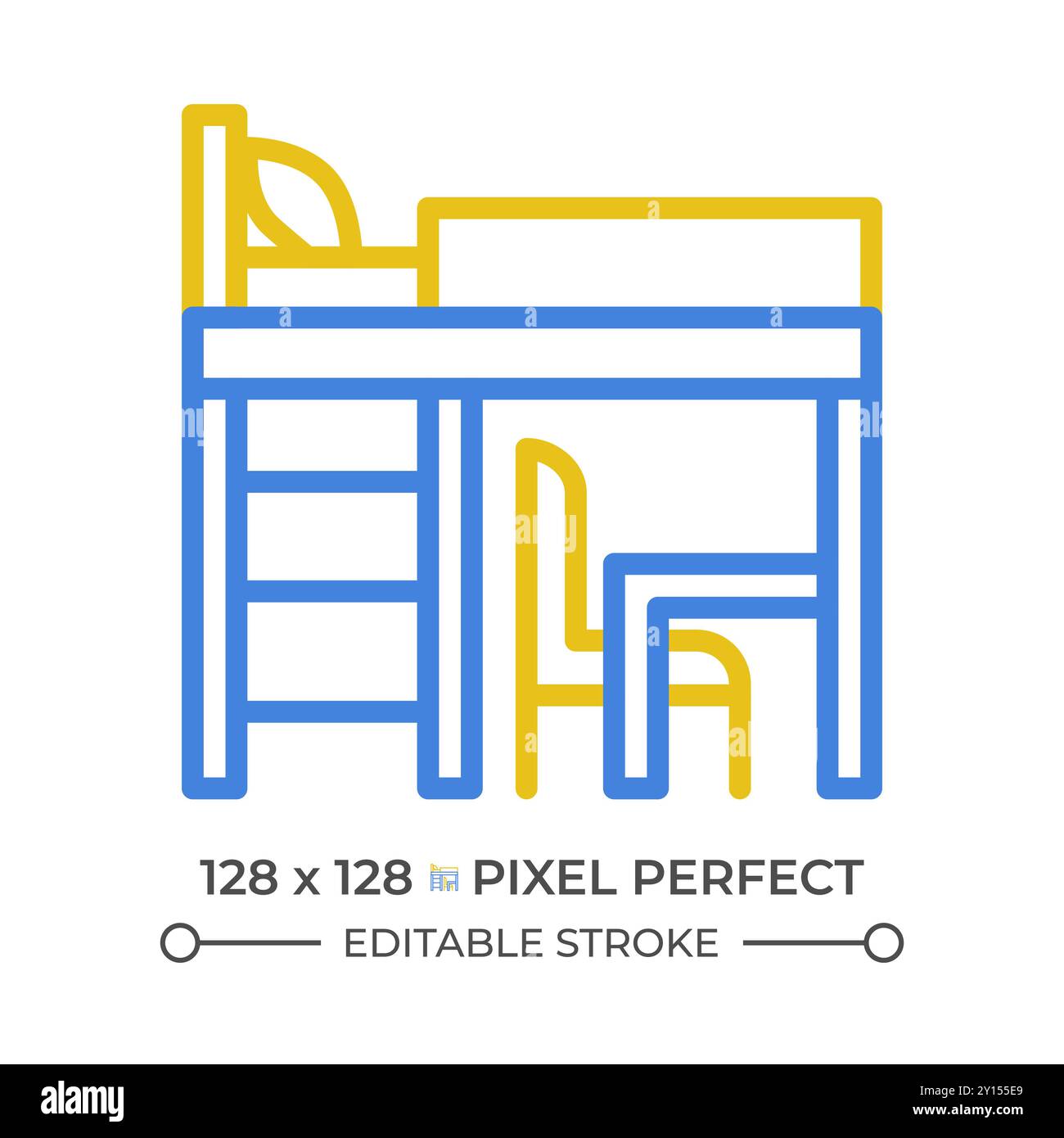 Loft bed two color line icon Stock Vector Image & Art - Alamy