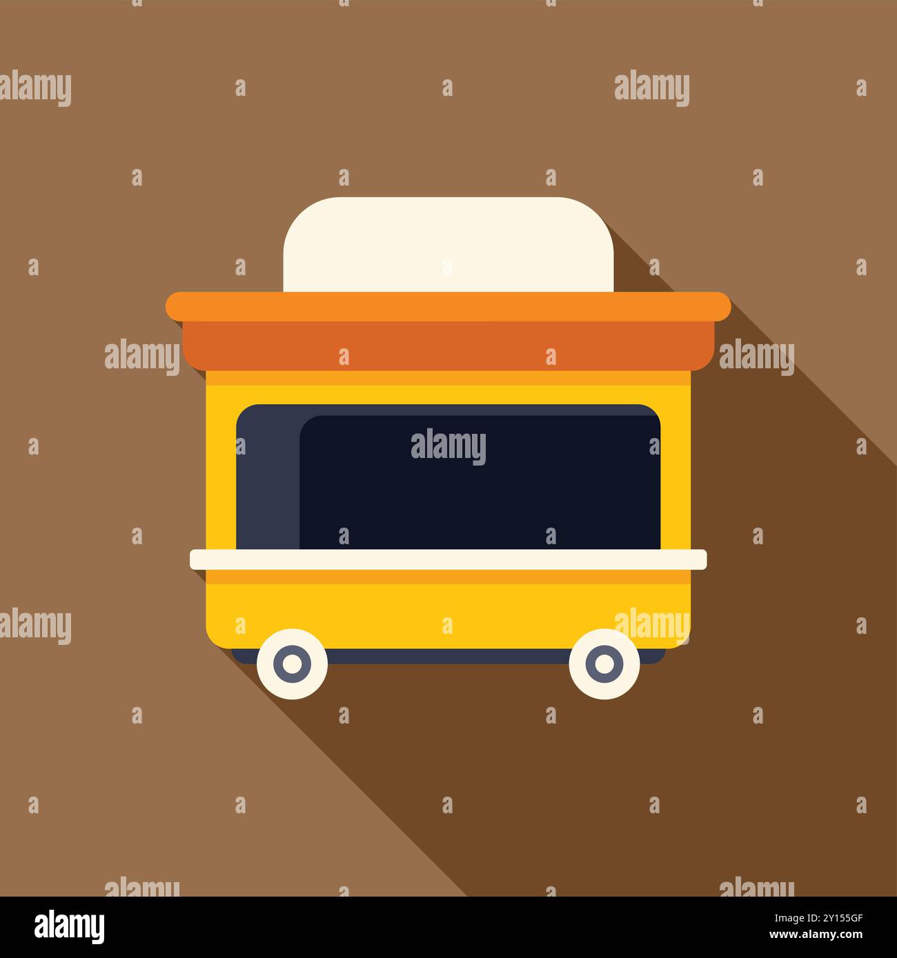 Minimalist illustration of a food truck representing street food, with ...