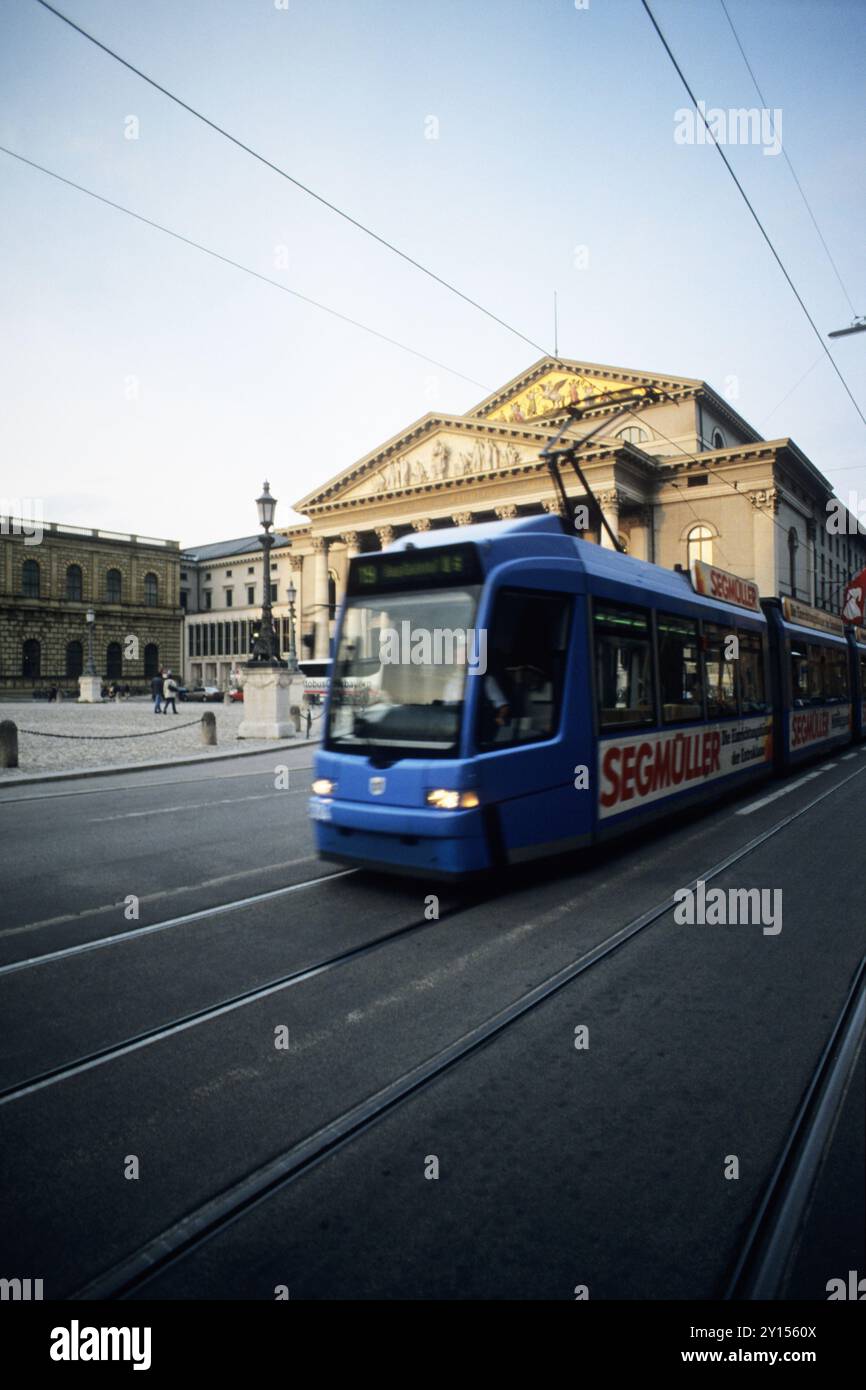 Germany, Munich, city tram and opera house Stock Photo - Alamy
