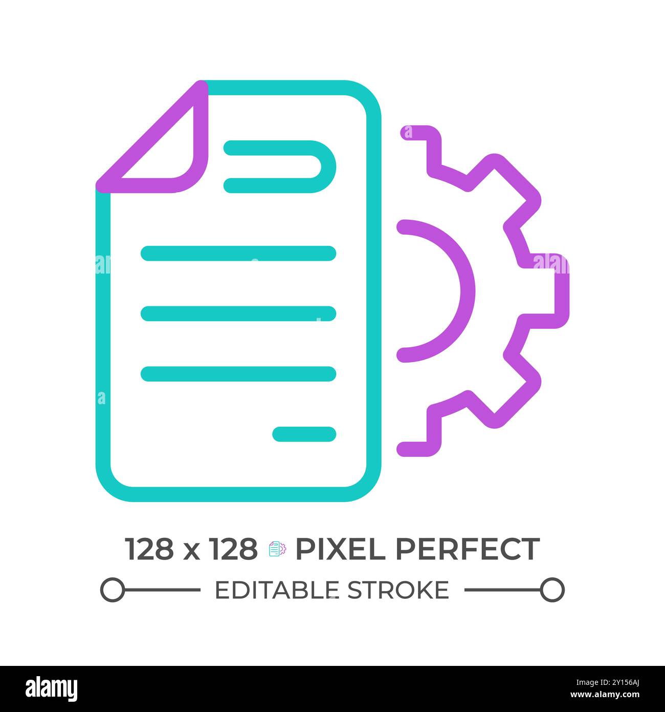 Document settings two color line icon Stock Vector Image & Art - Alamy
