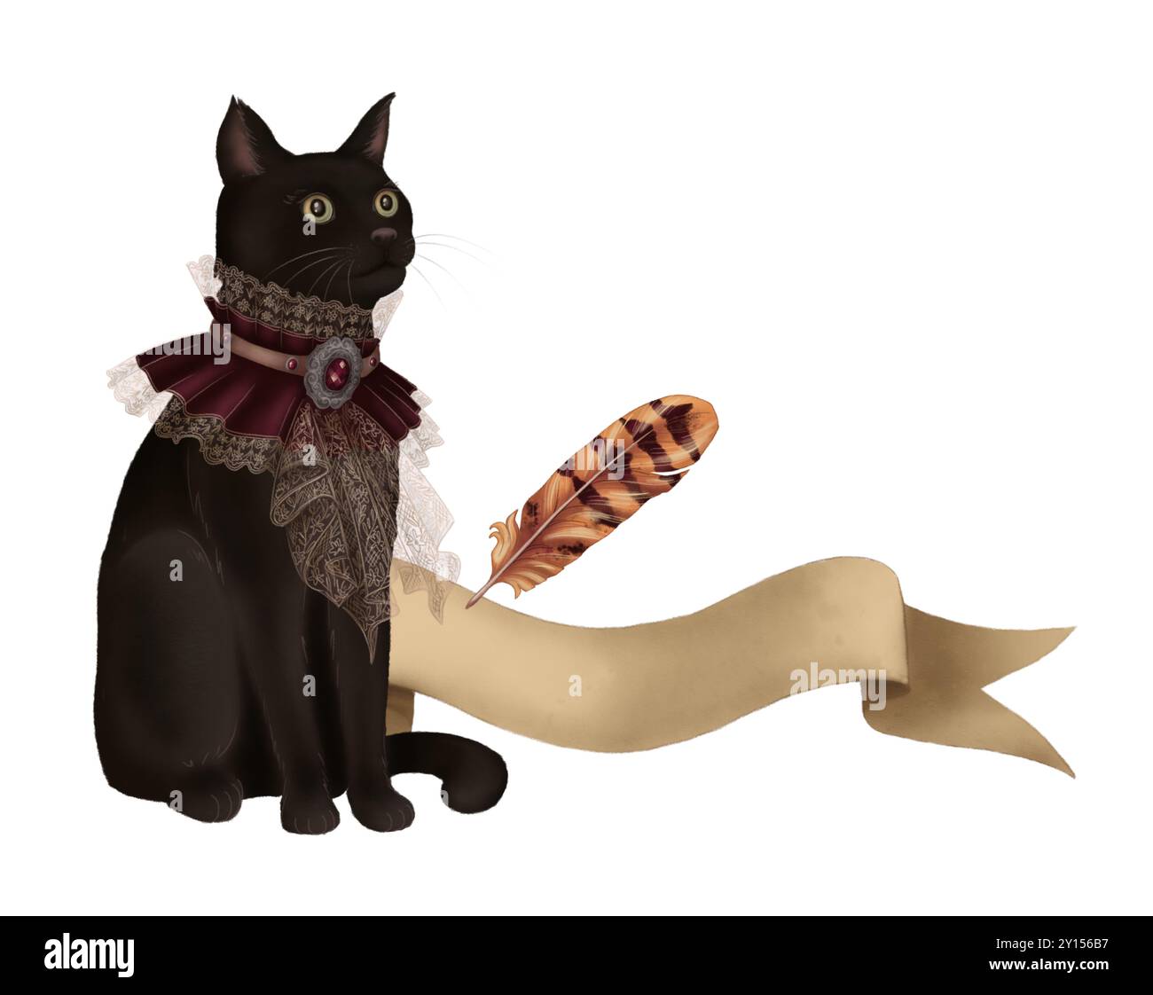 Illustration cat in space Cut Out Stock Images & Pictures - Alamy