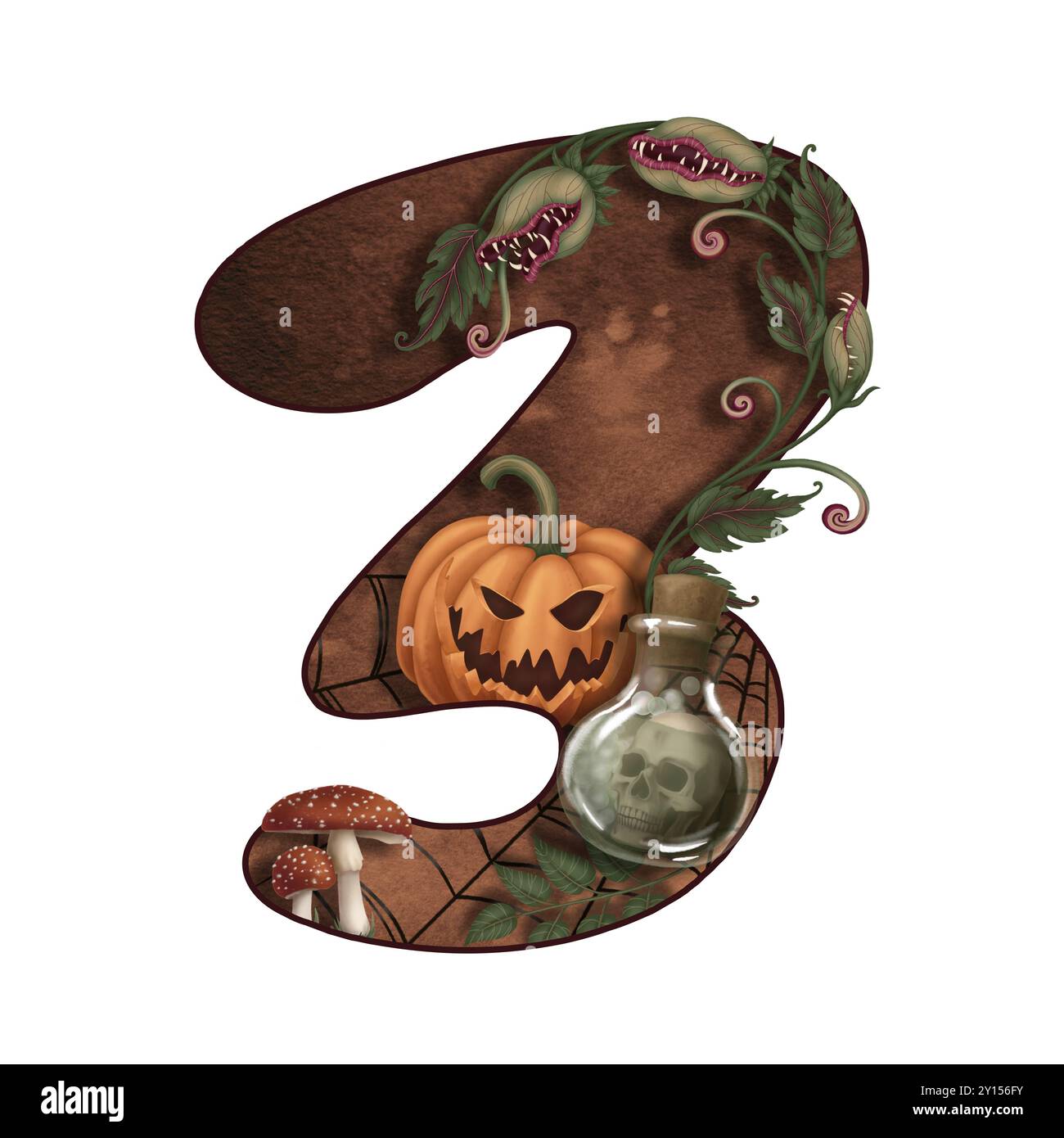 Number three halloween font hi-res stock photography and images - Alamy