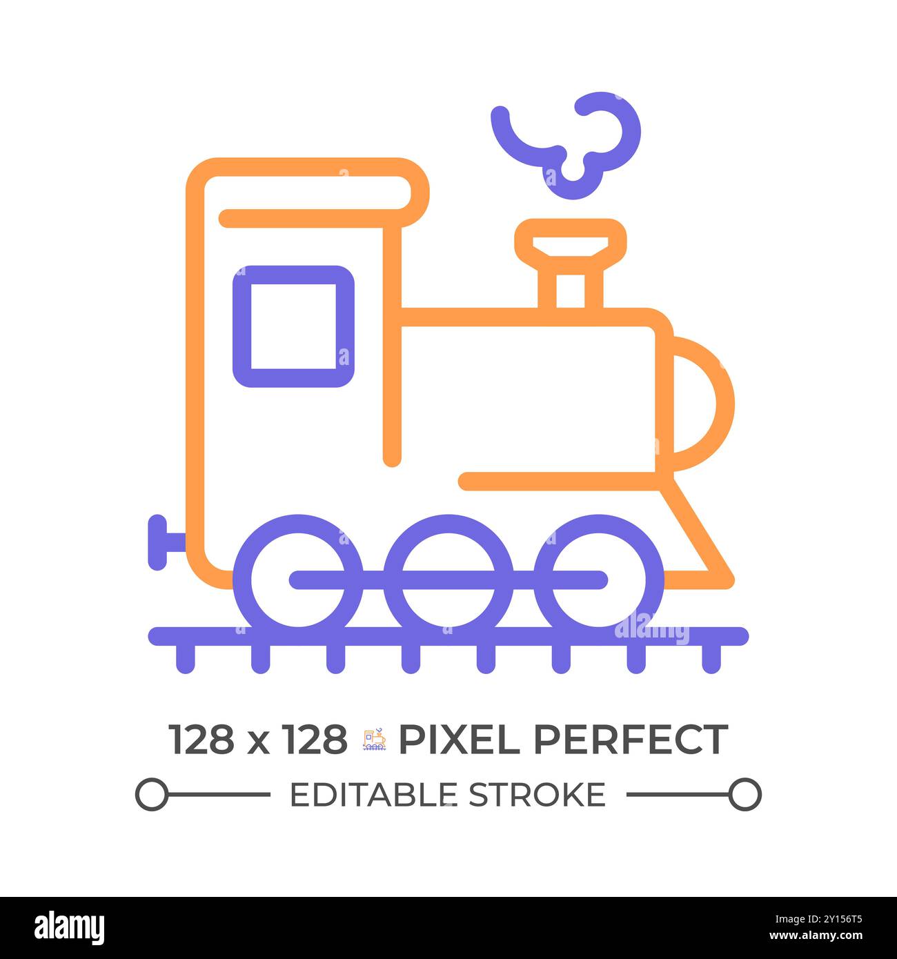 Steam locomotive two color line icon Stock Vector Image & Art - Alamy