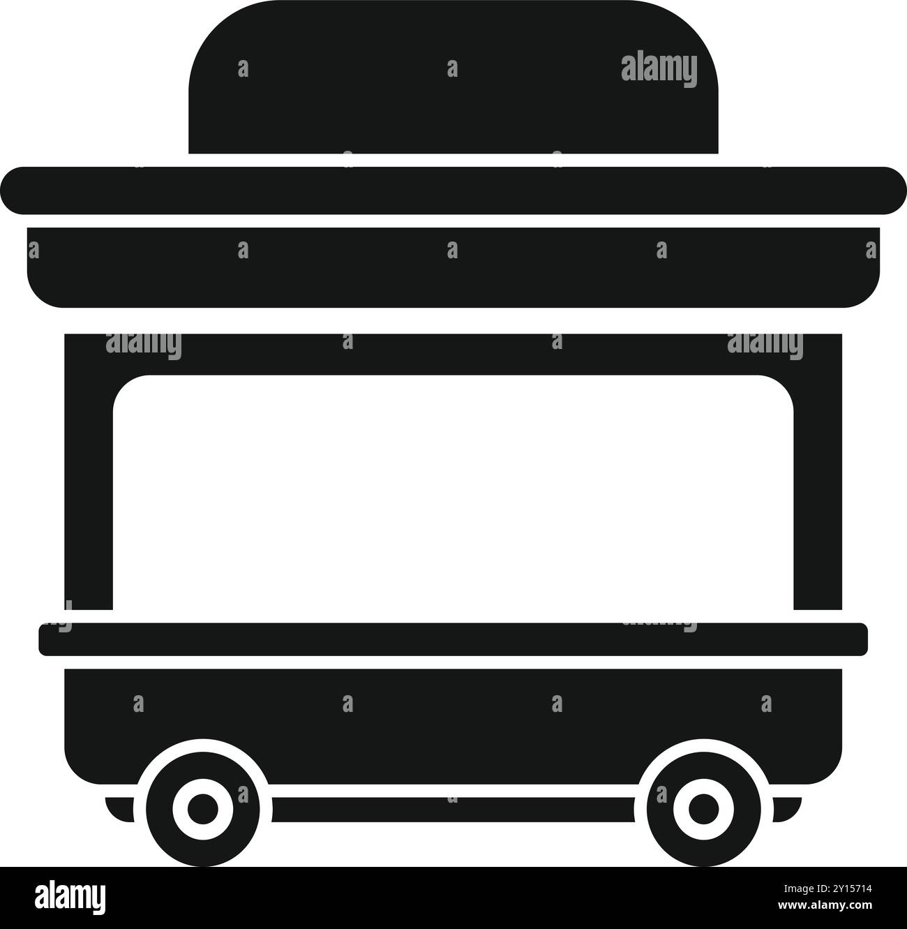 Street food cart displaying empty counter for selling food in city park ...