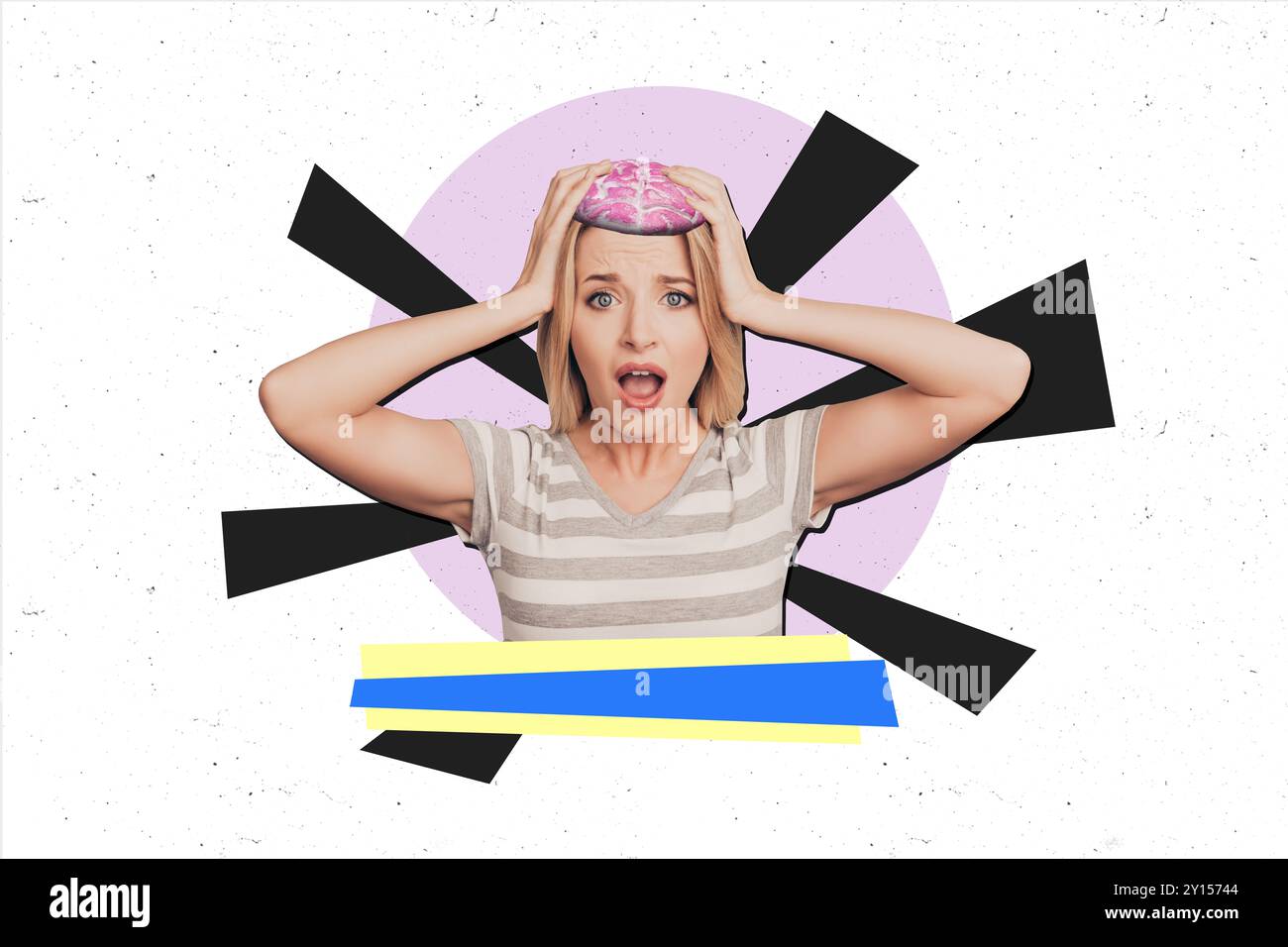 Composite sketch image trend artwork photo collage of young woman wow ...