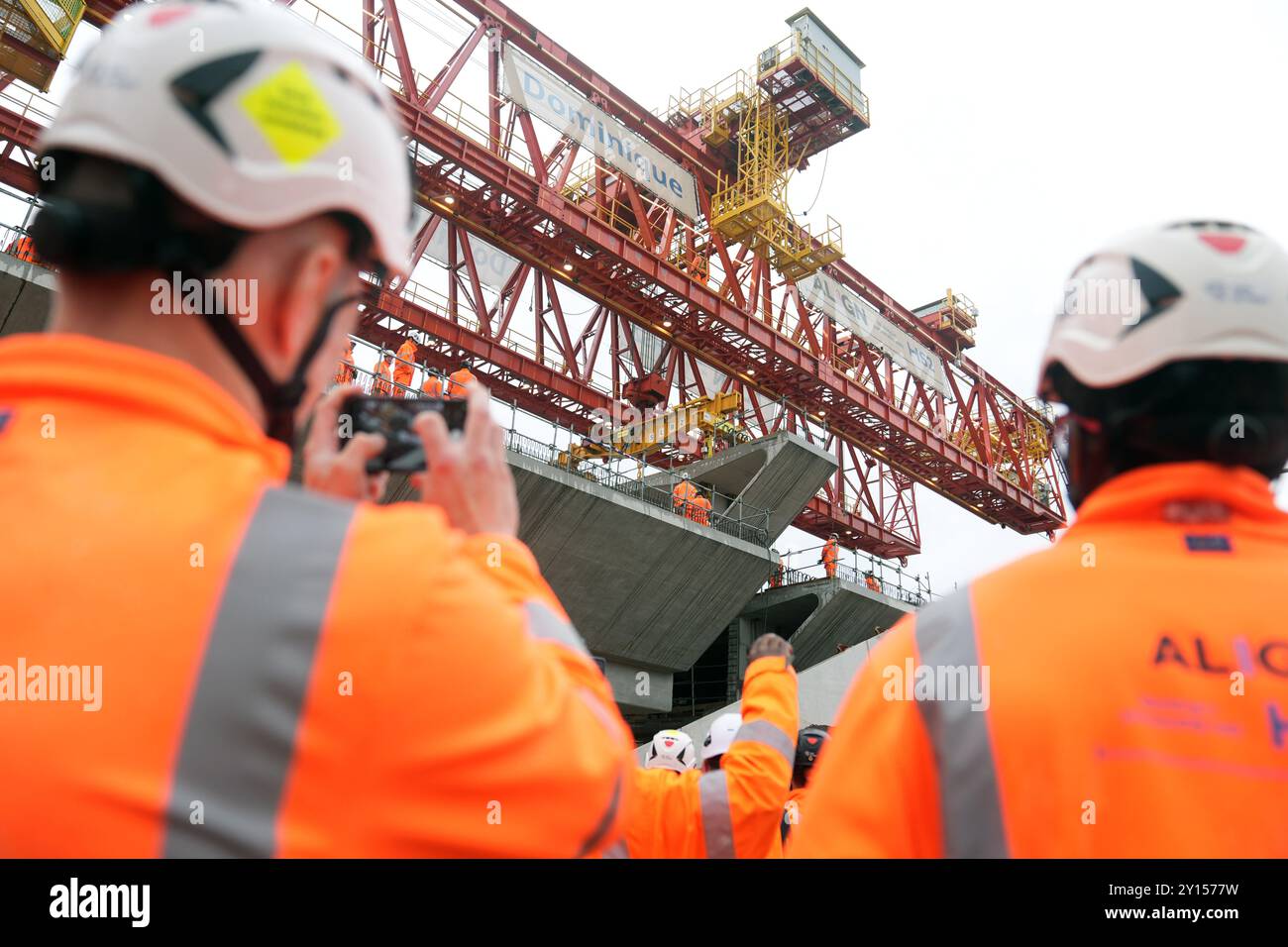 The final deck segment of HS2's 2.1-mile long viaduct crossing the ...