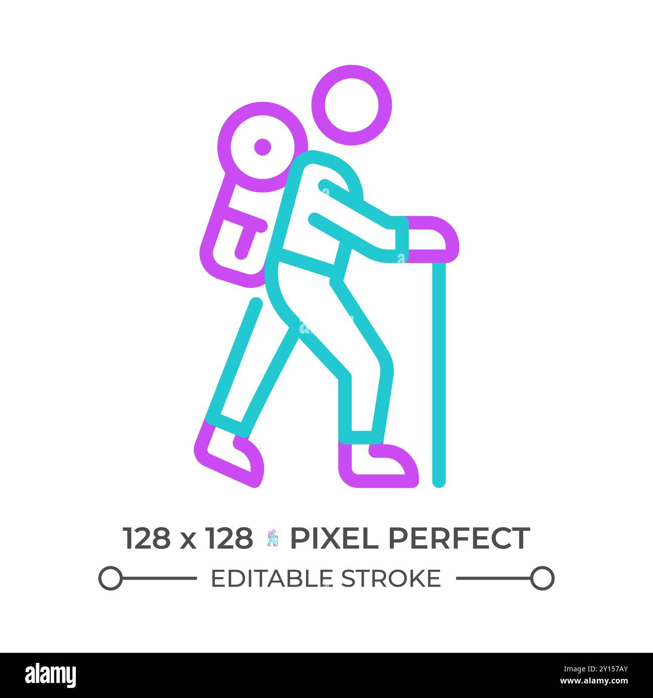 Hiking two color line icon Stock Vector Image & Art - Alamy