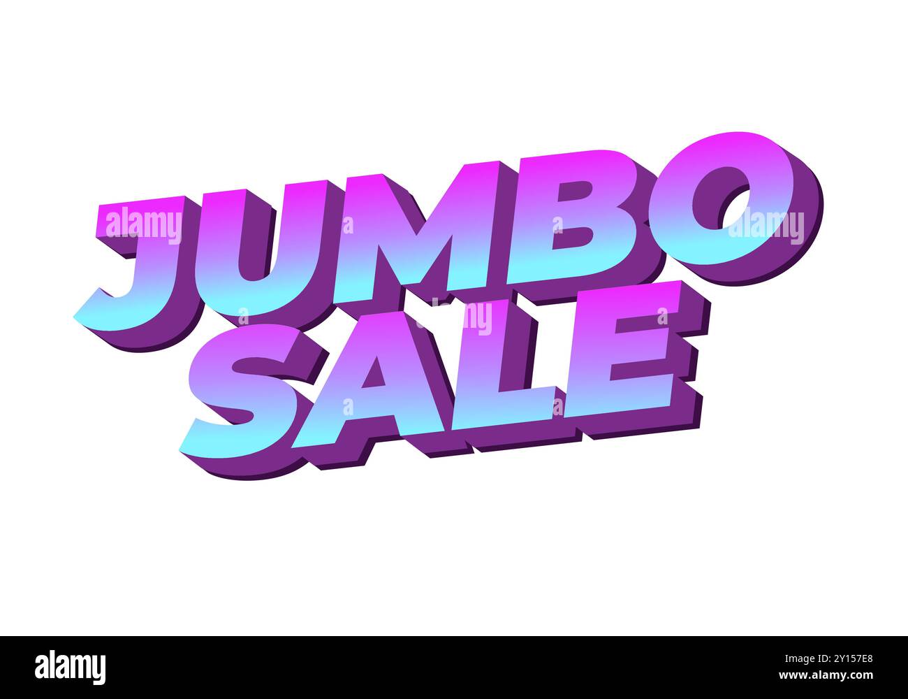 Jumbo sale. Text effect design in modern colors with 3D style Stock ...