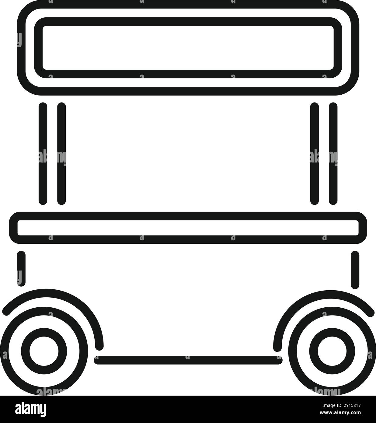 Mobile food stand with blank signboard for branding showing street food ...