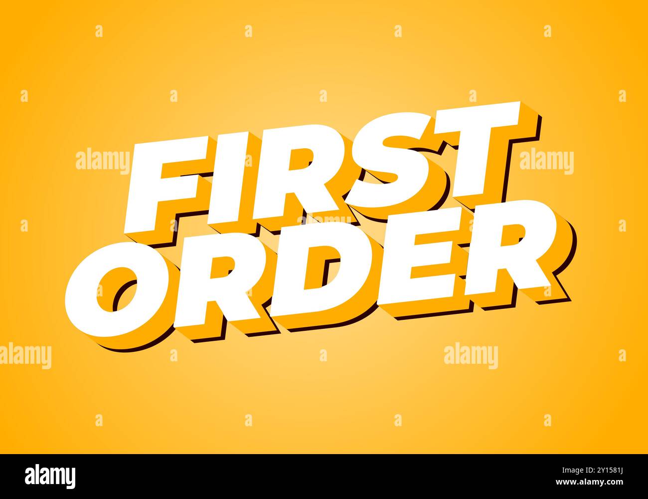 First order. Text effect design in 3D style with modern colors Stock ...