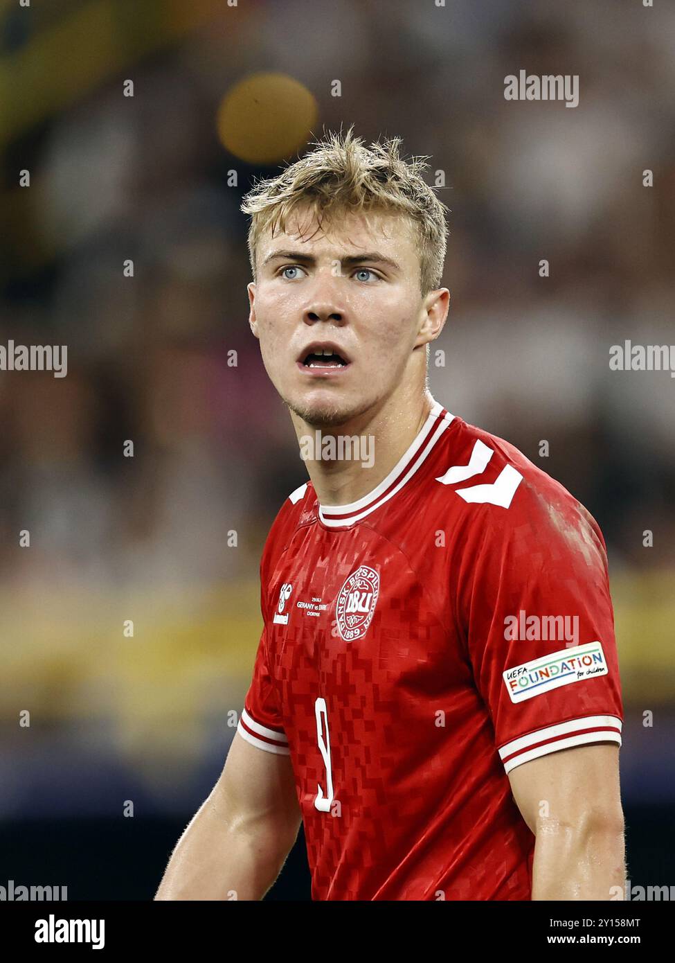 Dortmund - Rasmus Hojlund of Denmark during the UEFA EURO 2024 eighth ...