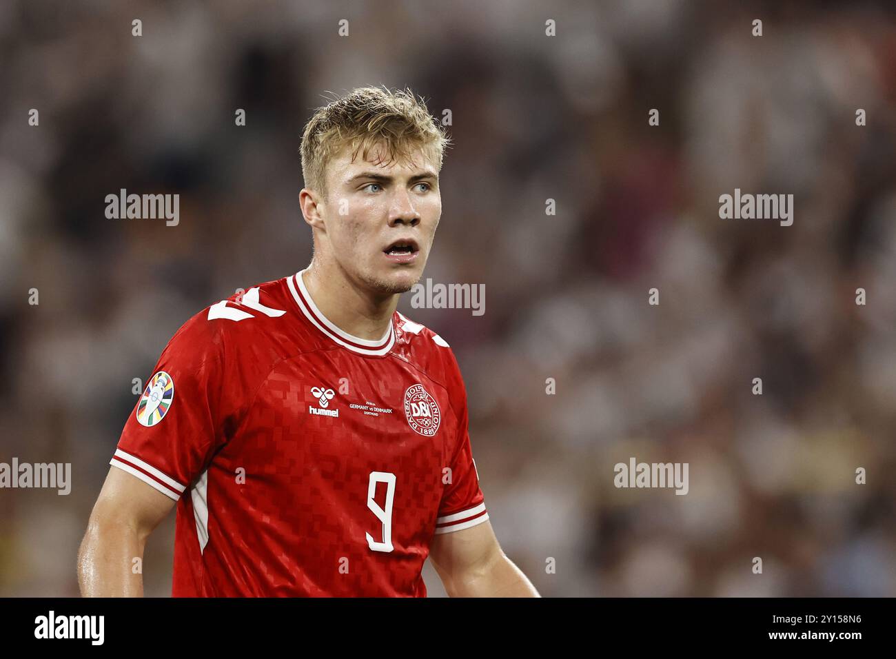 Dortmund - Rasmus Hojlund of Denmark during the UEFA EURO 2024 eighth ...