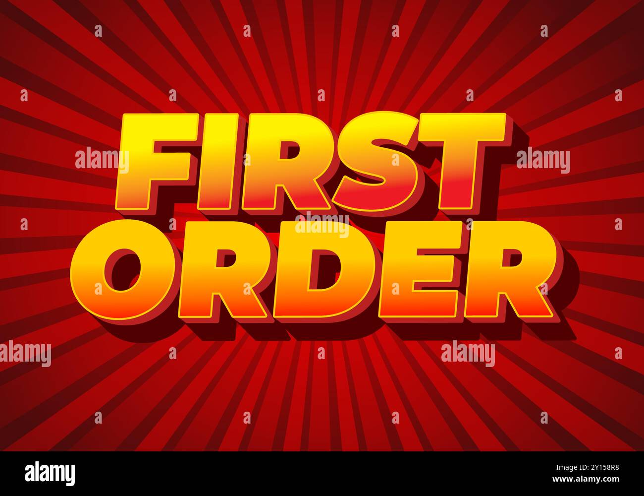 First order. Text effect design in 3D style with modern colors Stock ...
