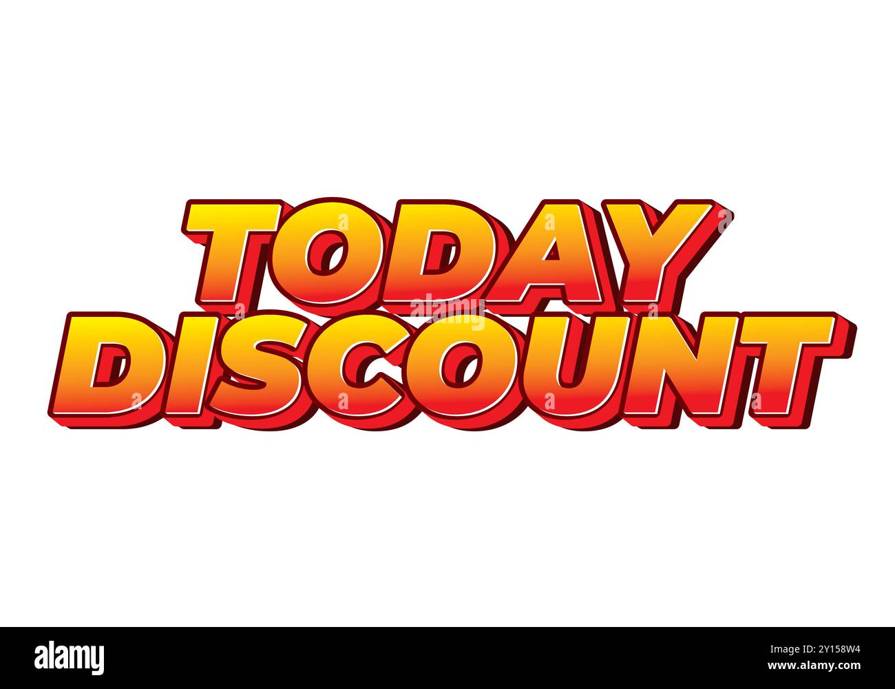Today discount. Text effect design in 3D style with modern colors Stock ...