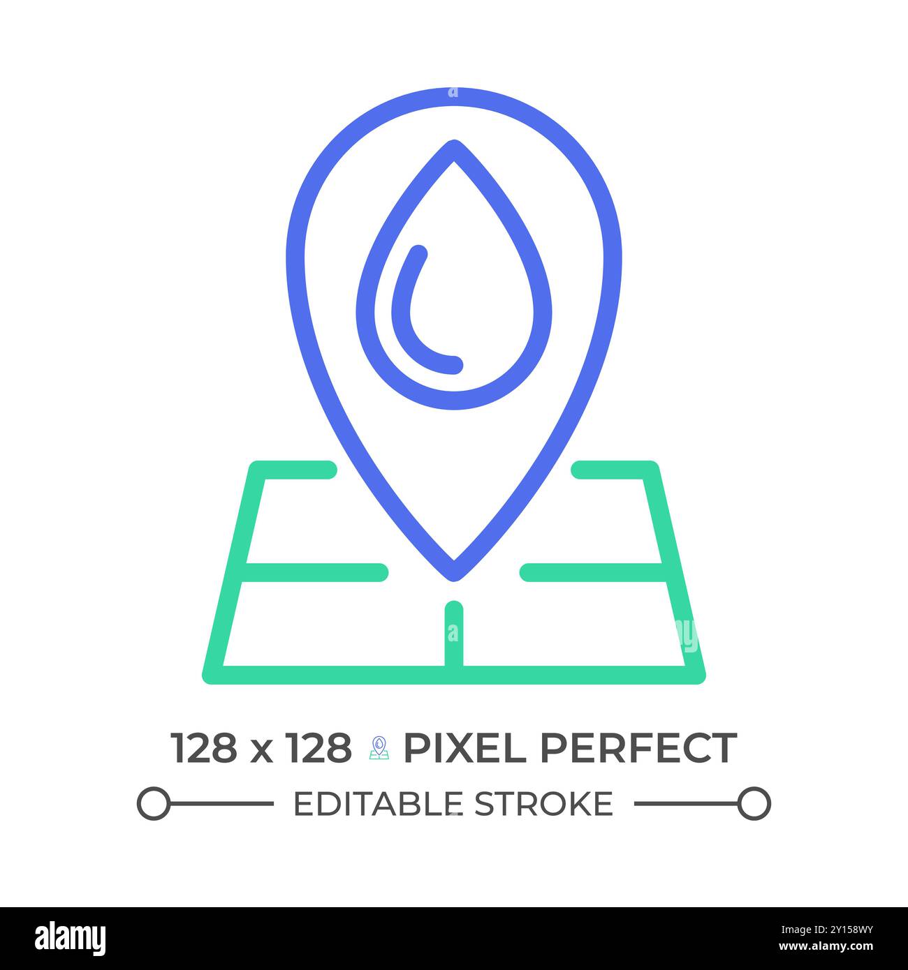 Hydrological map two color line icon Stock Vector Image & Art - Alamy