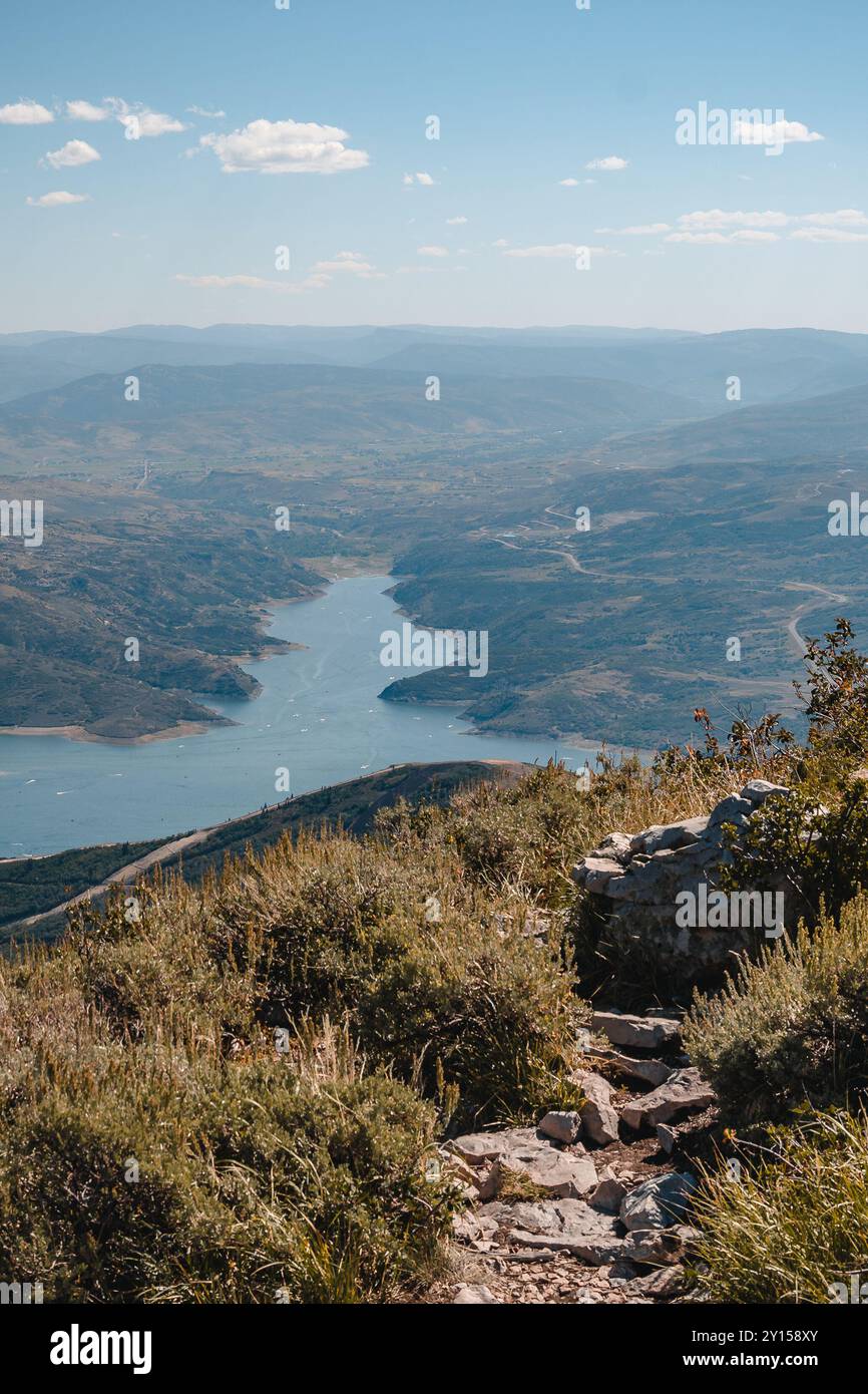 Stunning views of mountains and a reservoir from Deer Valley Resort ...