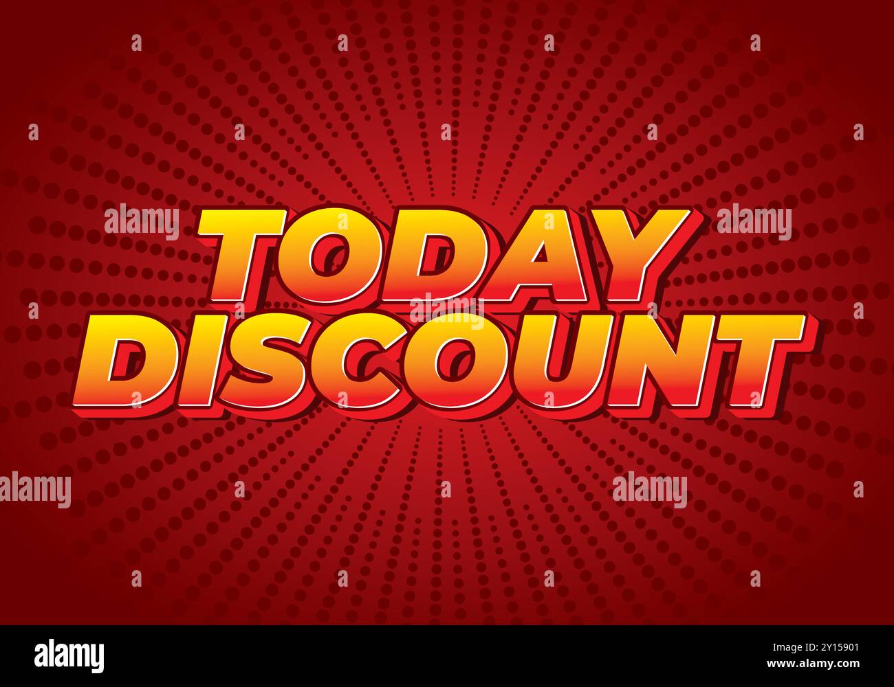 Today discount. Text effect design in 3D style with modern colors Stock ...